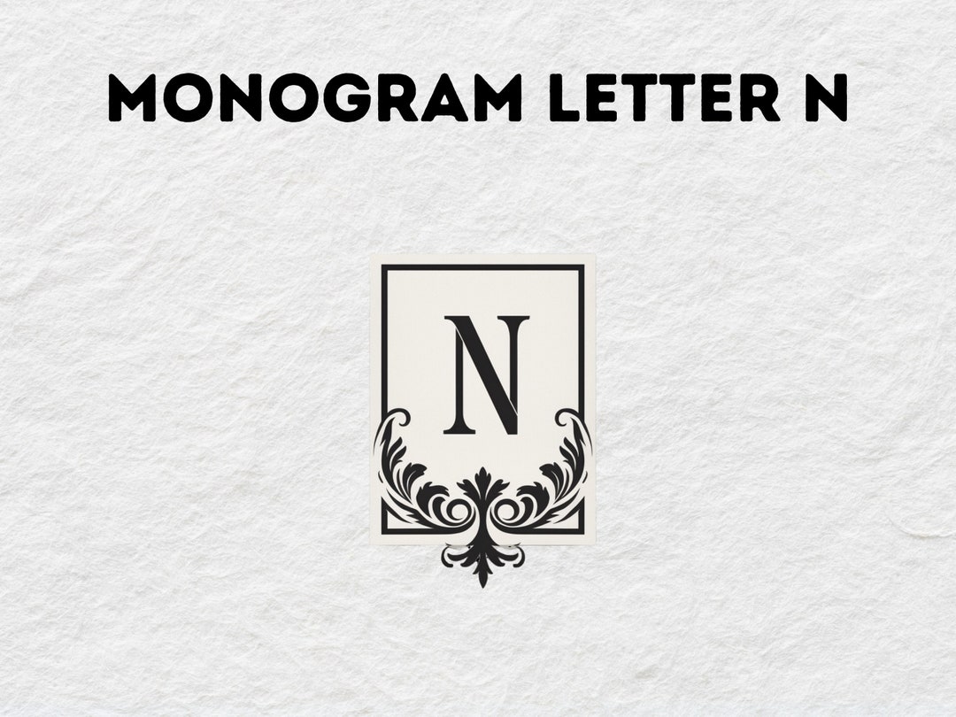 Stylish Monogram Letter N Digital SVG, Monogram Design Download ...