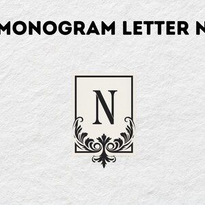 Stylish Monogram Letter N Digital SVG, Monogram Design Download ...