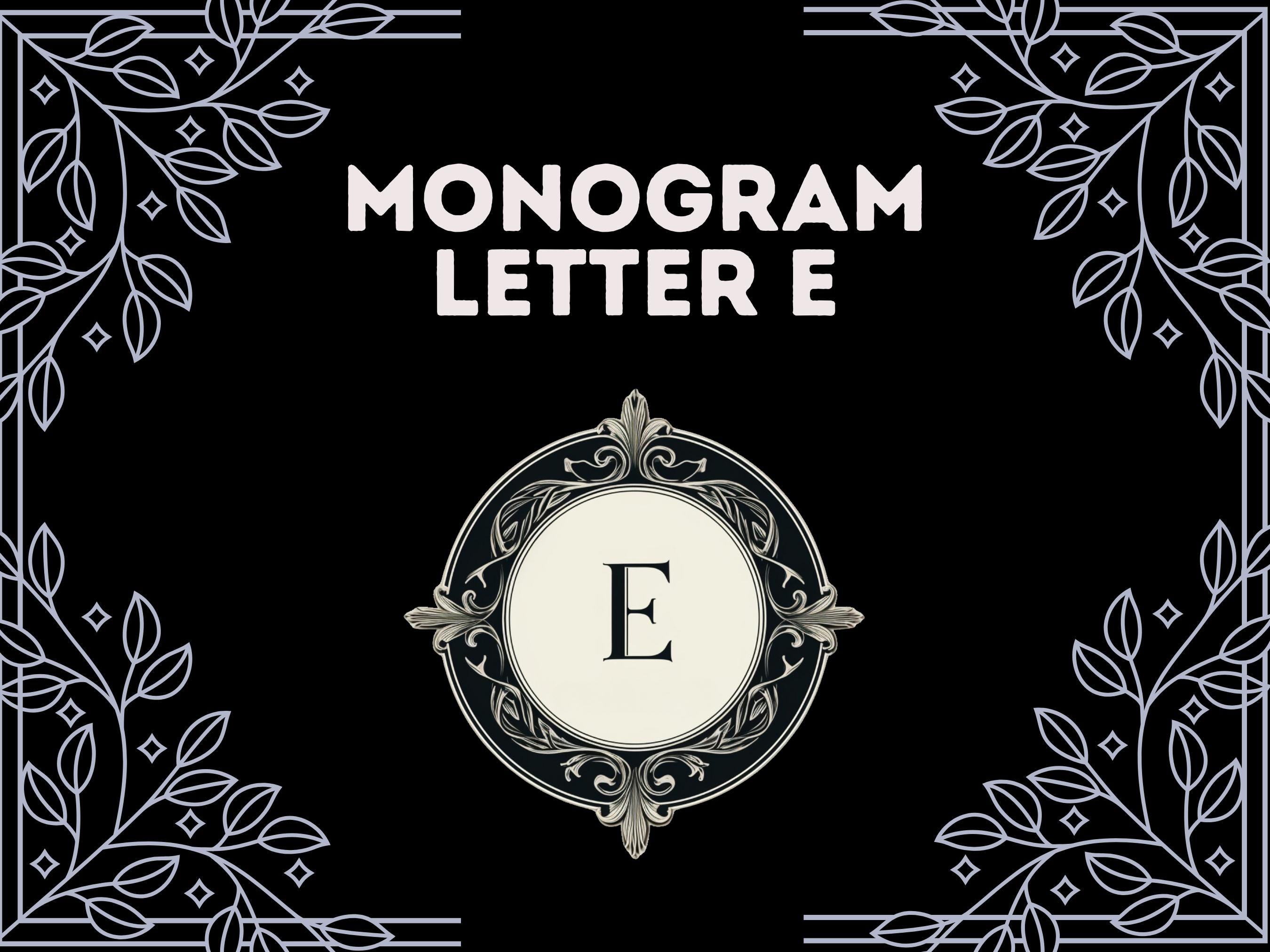 Monogram SVG Letter E, Instant Download, High-quality SVG & PNG ...