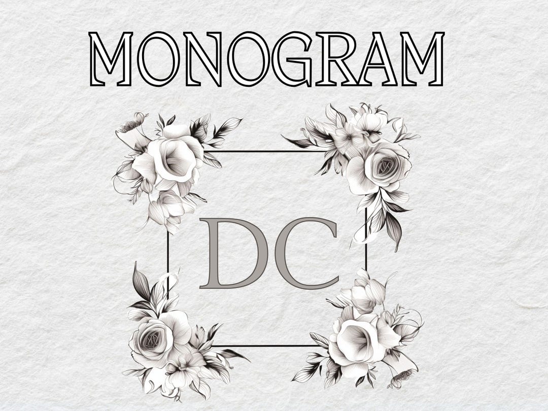 Monogram DC Digital Download, Custom Monogram Art With DC Initials for ...