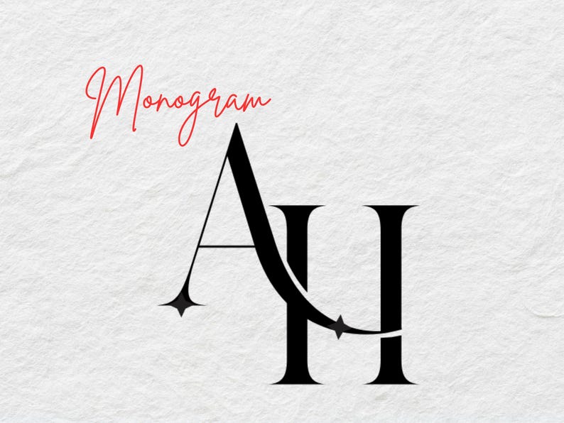 Monogram AH Digital Download, Custom Monogram Art With AH Initials for ...
