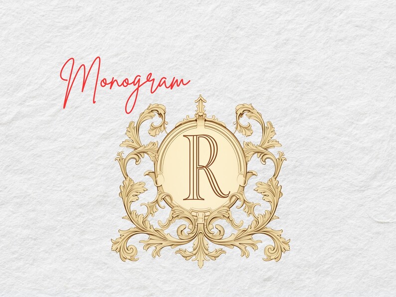Monogram Letter R Wall Art, Personalized Home Decor & Gifts, Elegant ...