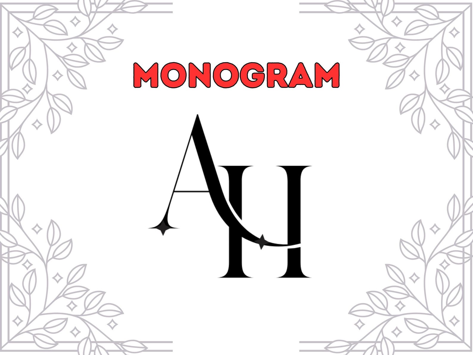 Monogram AH Digital Download, Custom Monogram Art With AH Initials for ...