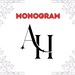 Monogram AH Digital Download, Custom Monogram Art With AH Initials for ...