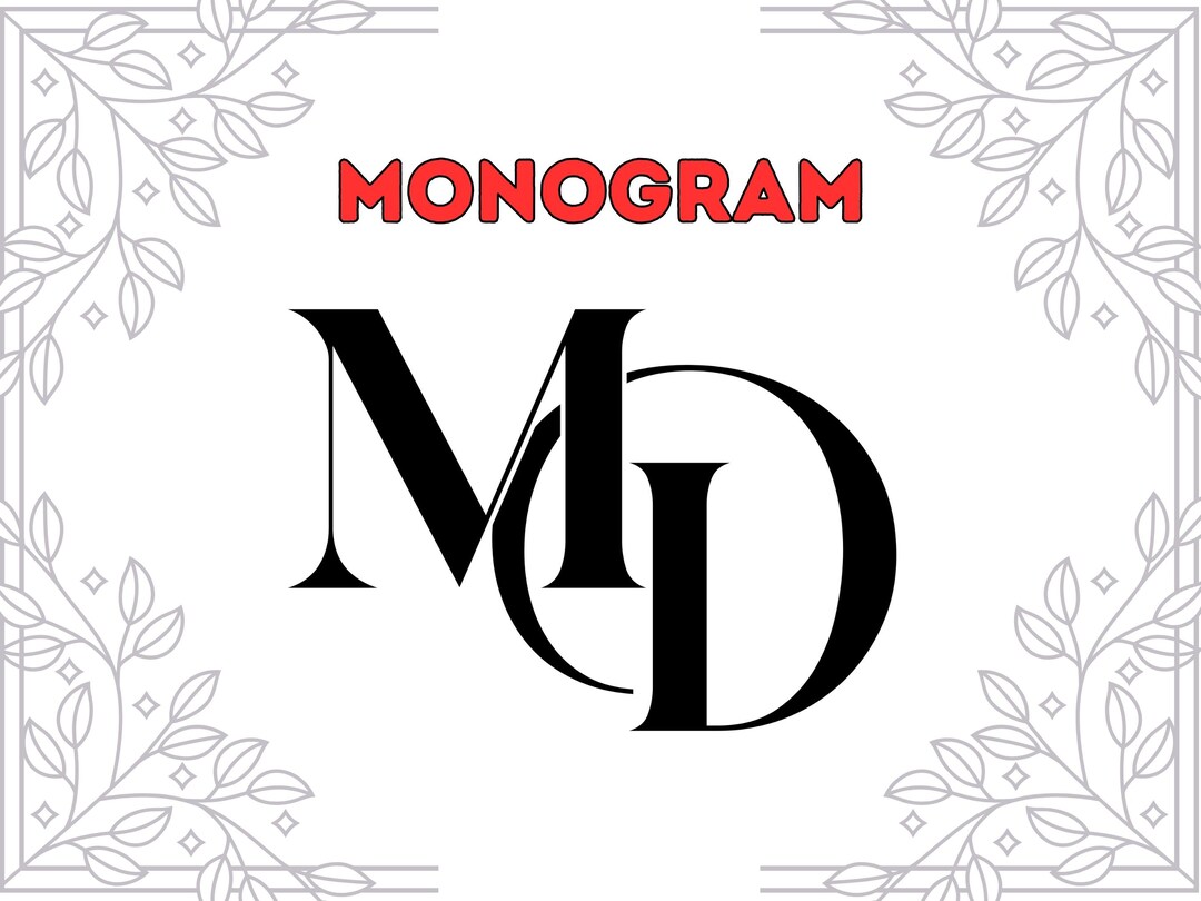 Monogram MD Digital Download, Custom Monogram Art With MD Initials for ...