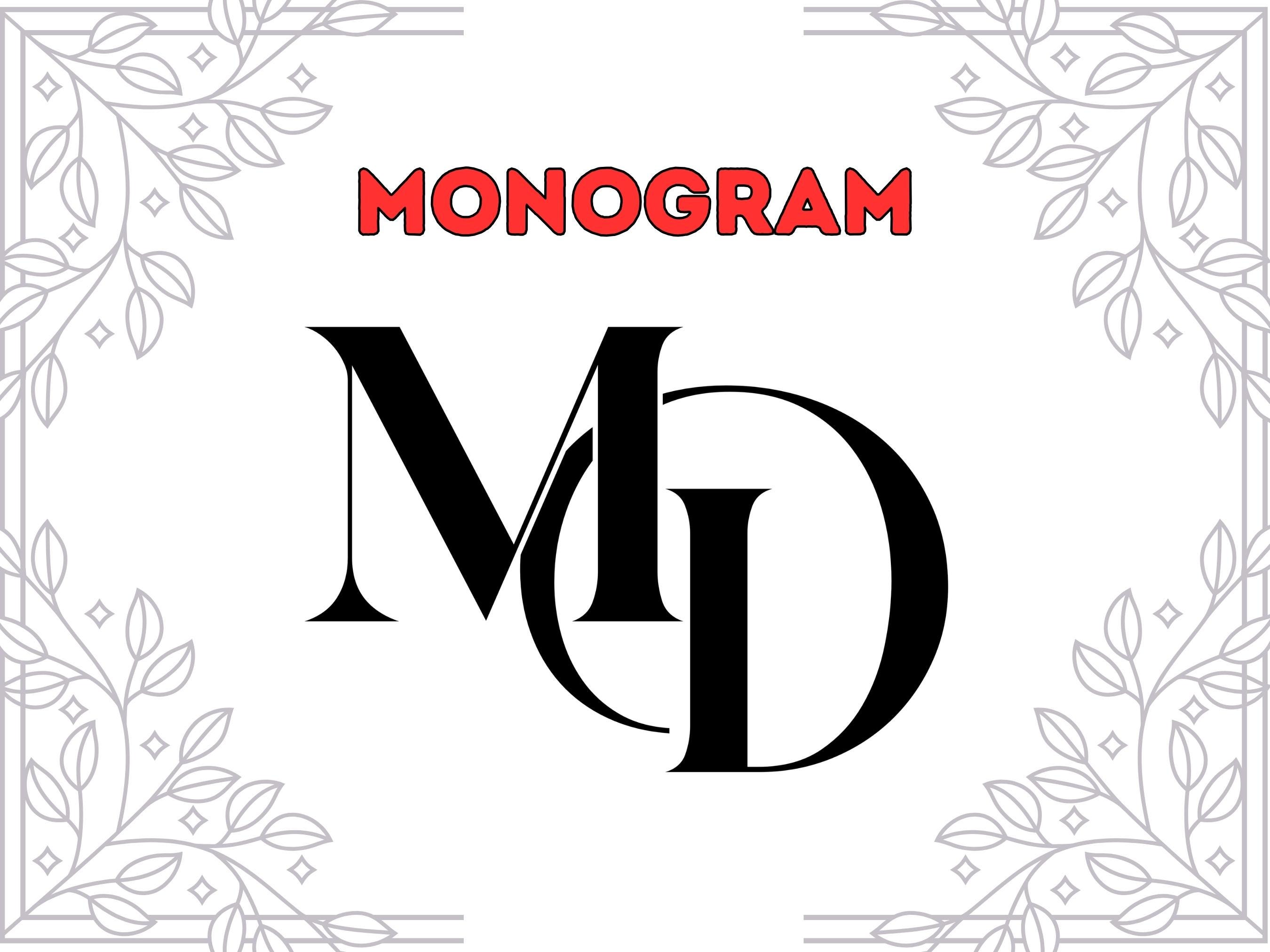 Monogram MD Digital Download, Custom Monogram Art With MD Initials for ...