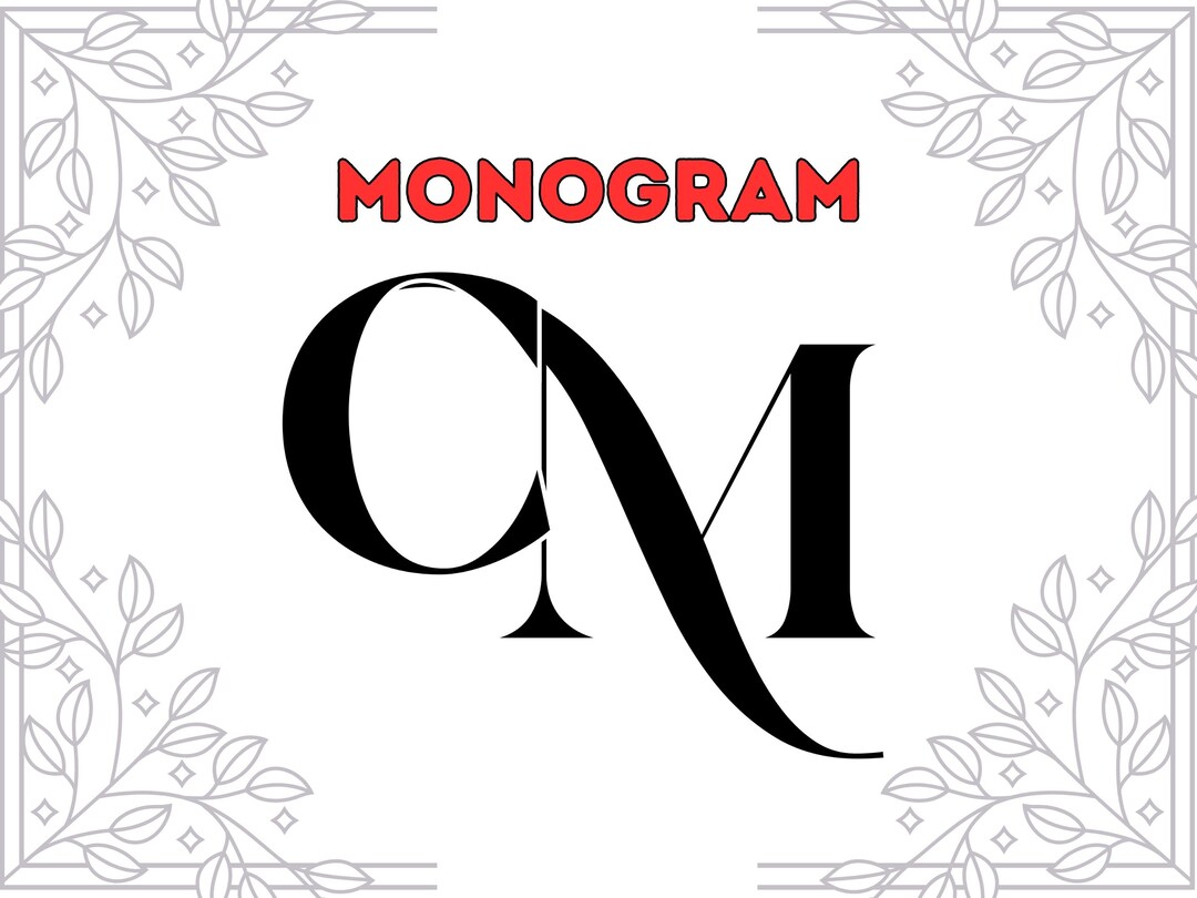 Monogram CM Digital Download, Customizable Monogram Art With CM ...