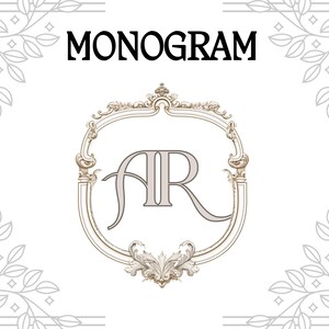 Monogram AR Digital Download, Custom Monogram Art With AR Initials for ...