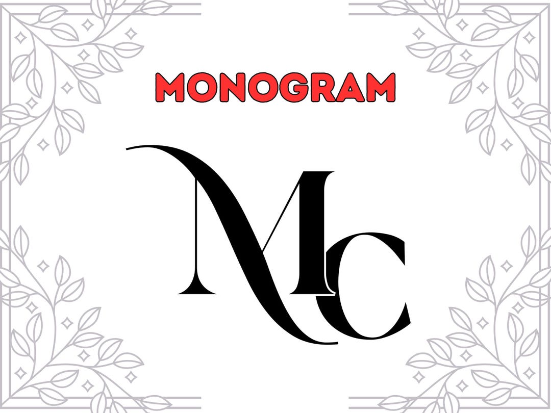 Monogram MC Digital Download, Custom Monogram Art & Personalized ...