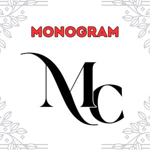 Monogram MC Digital Download, Custom Monogram Art & Personalized ...