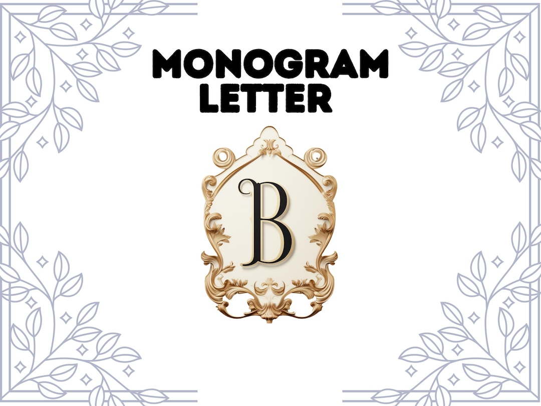 Monogram SVG, Custom Letter B Design, Instant Download PNG ...