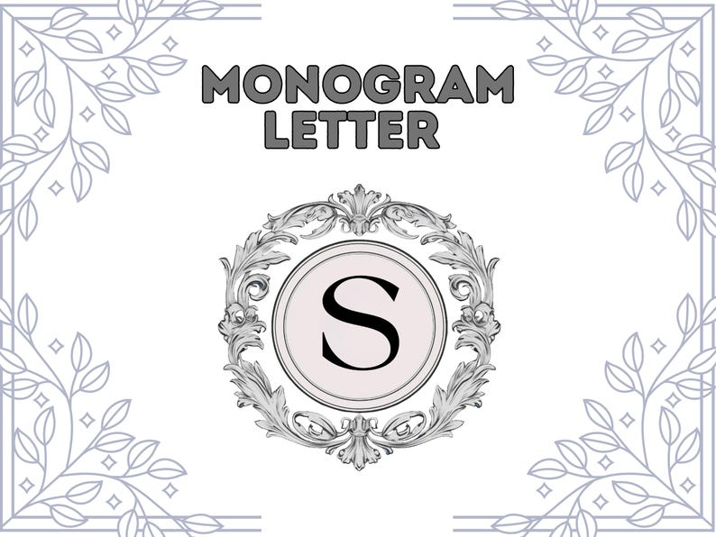 Monogram SVG Letter S, Instant Download, High-quality SVG & PNG for ...