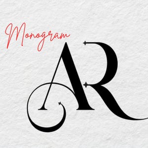 Monogram AR Digital Download, Custom Monogram Art With AR Initials for ...