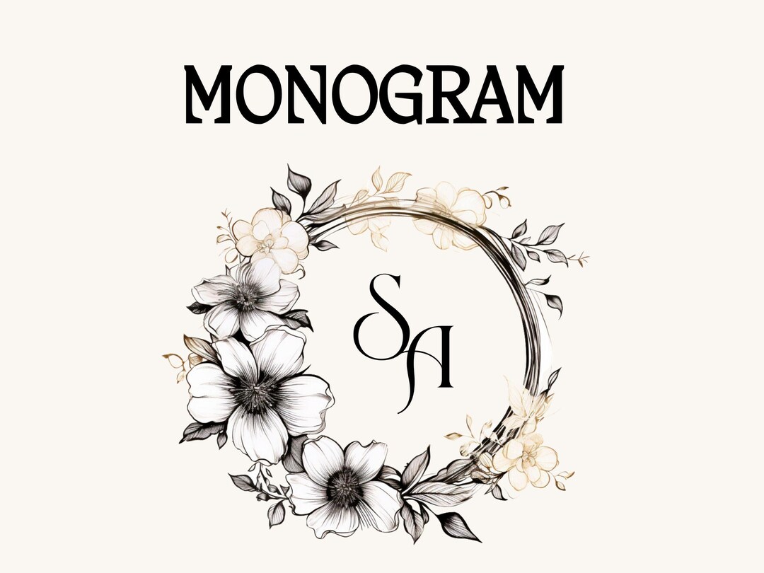 Monogram SA Digital Download, Custom Monogram Art With SA Initials for ...