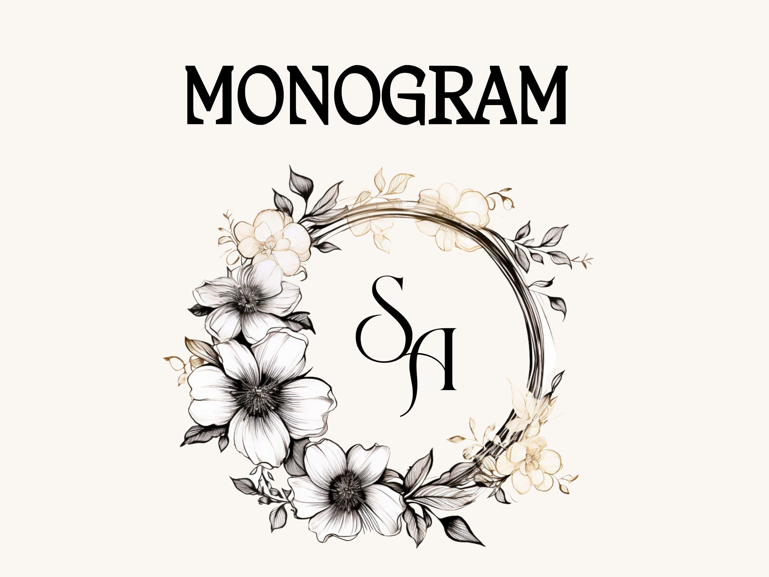 Monogram SA Digital Download, Custom Monogram Art With SA Initials for ...
