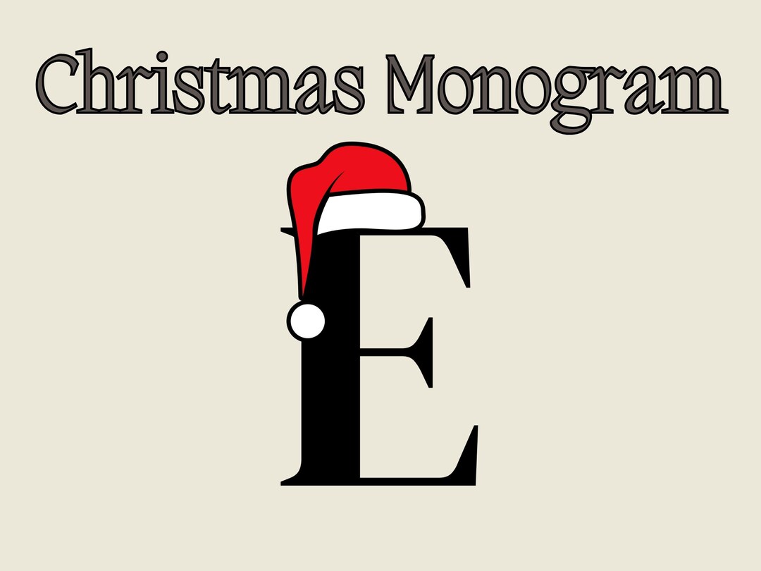 Christmas Monogram SVG E, Personalized Initial Design, Premade Wedding ...