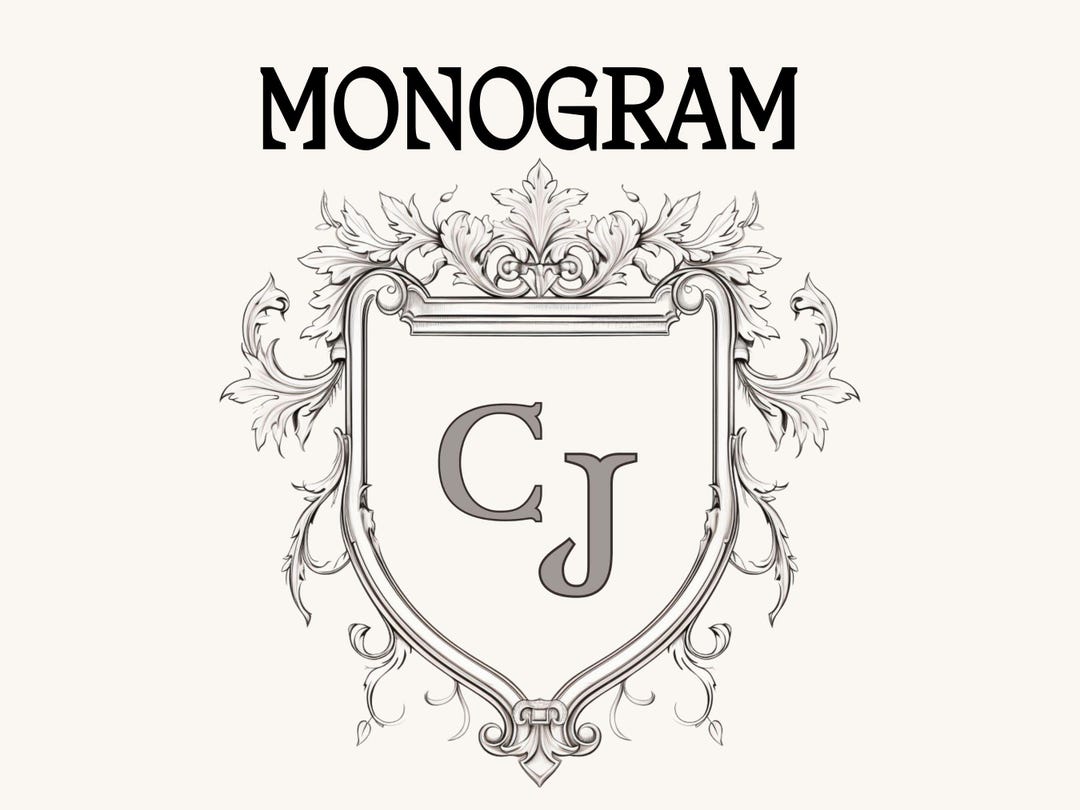 Monogram CJ Digital Download, Customizable Monogram Art With CJ ...