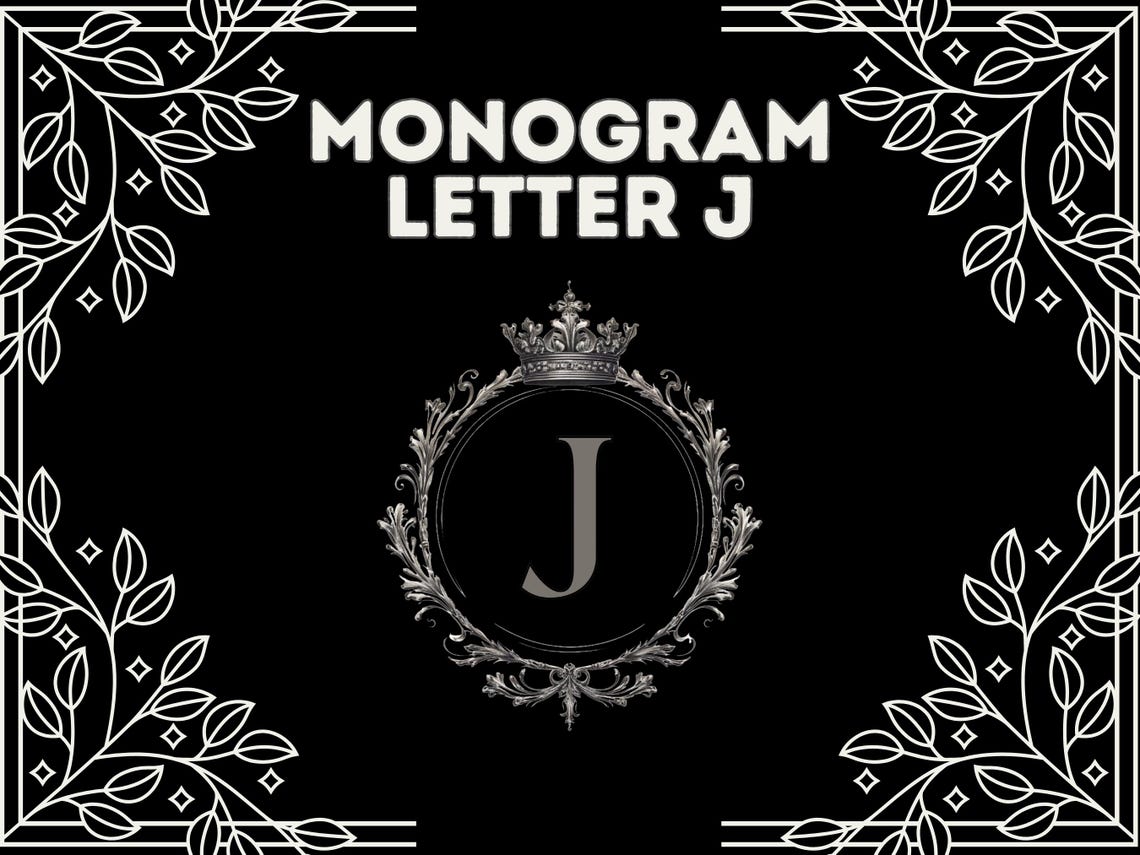Monogram Letter J Digital SVG, Monogram Design Download, Monogram ...