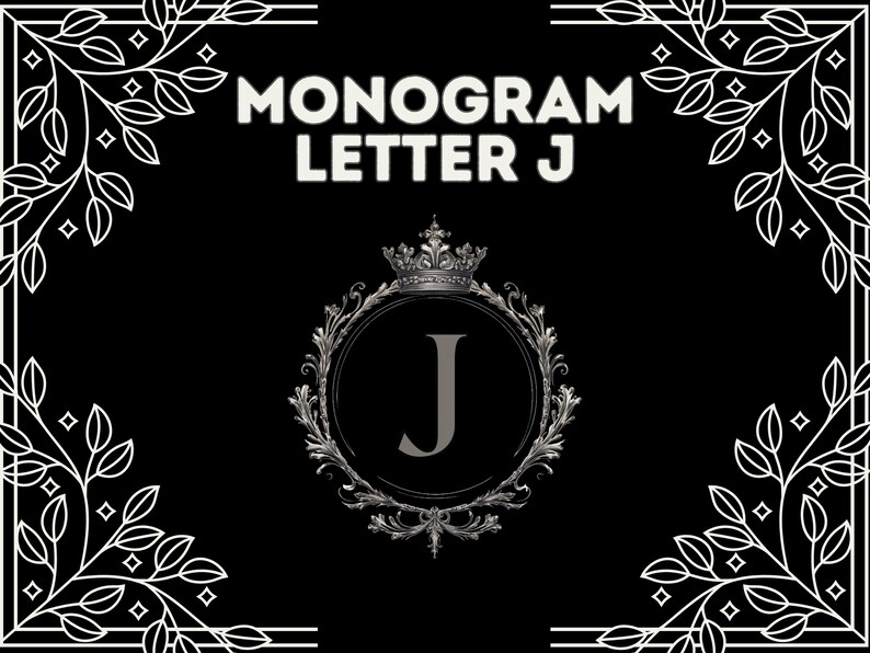 Monogram Letter J Digital SVG, Monogram Design Download, Monogram Clipart, DIY Monogram Gift ...