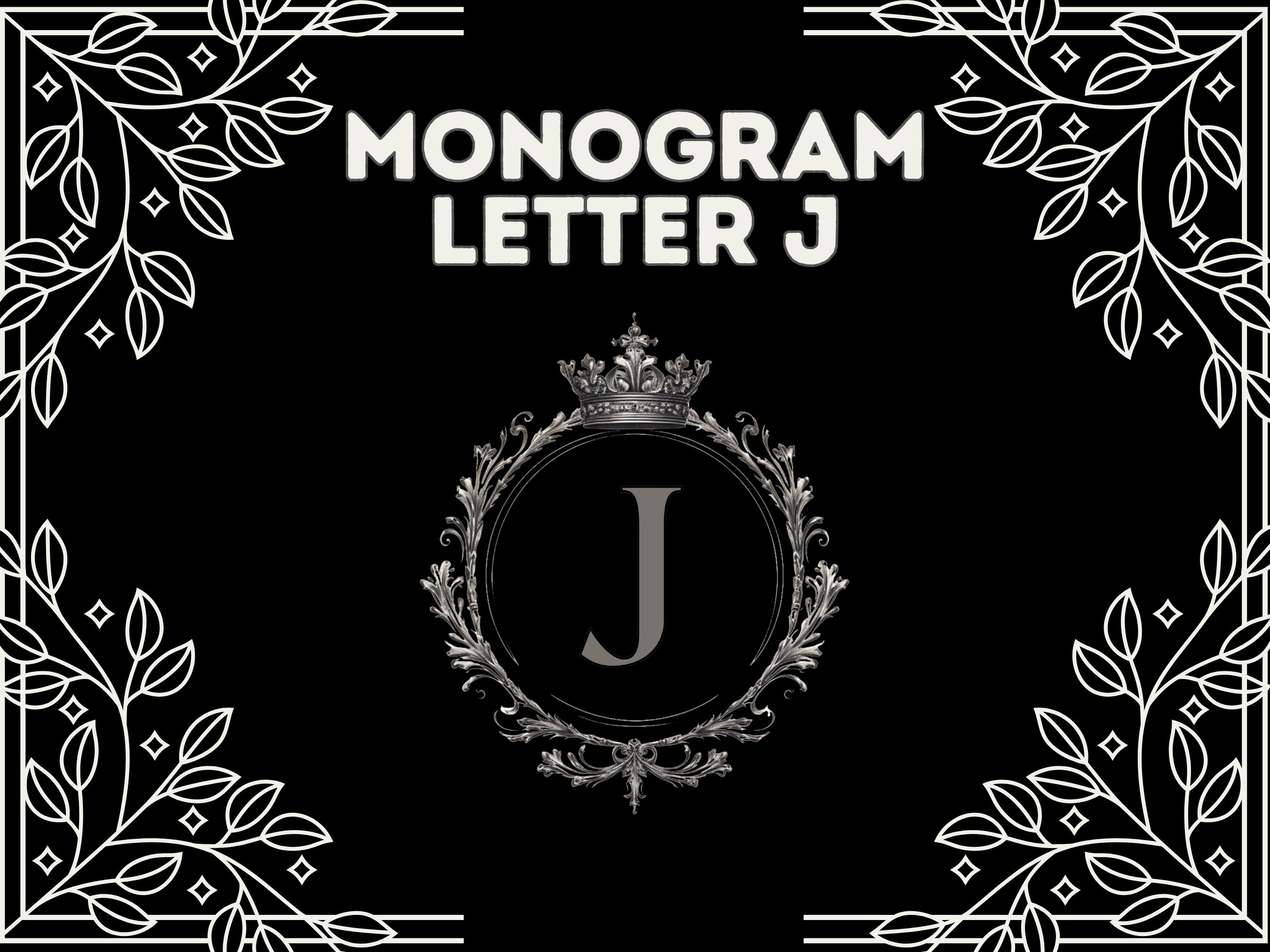 Monogram Letter J Digital SVG, Monogram Design Download, Monogram ...