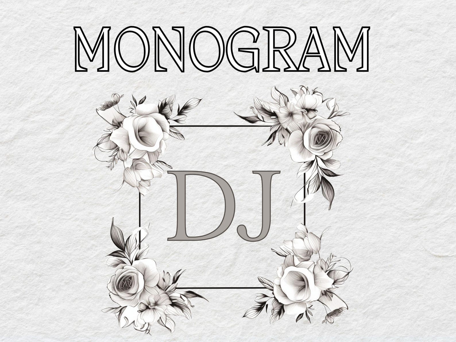 Monogram DJ Digital Download, Custom Monogram Art With DJ Initials for ...