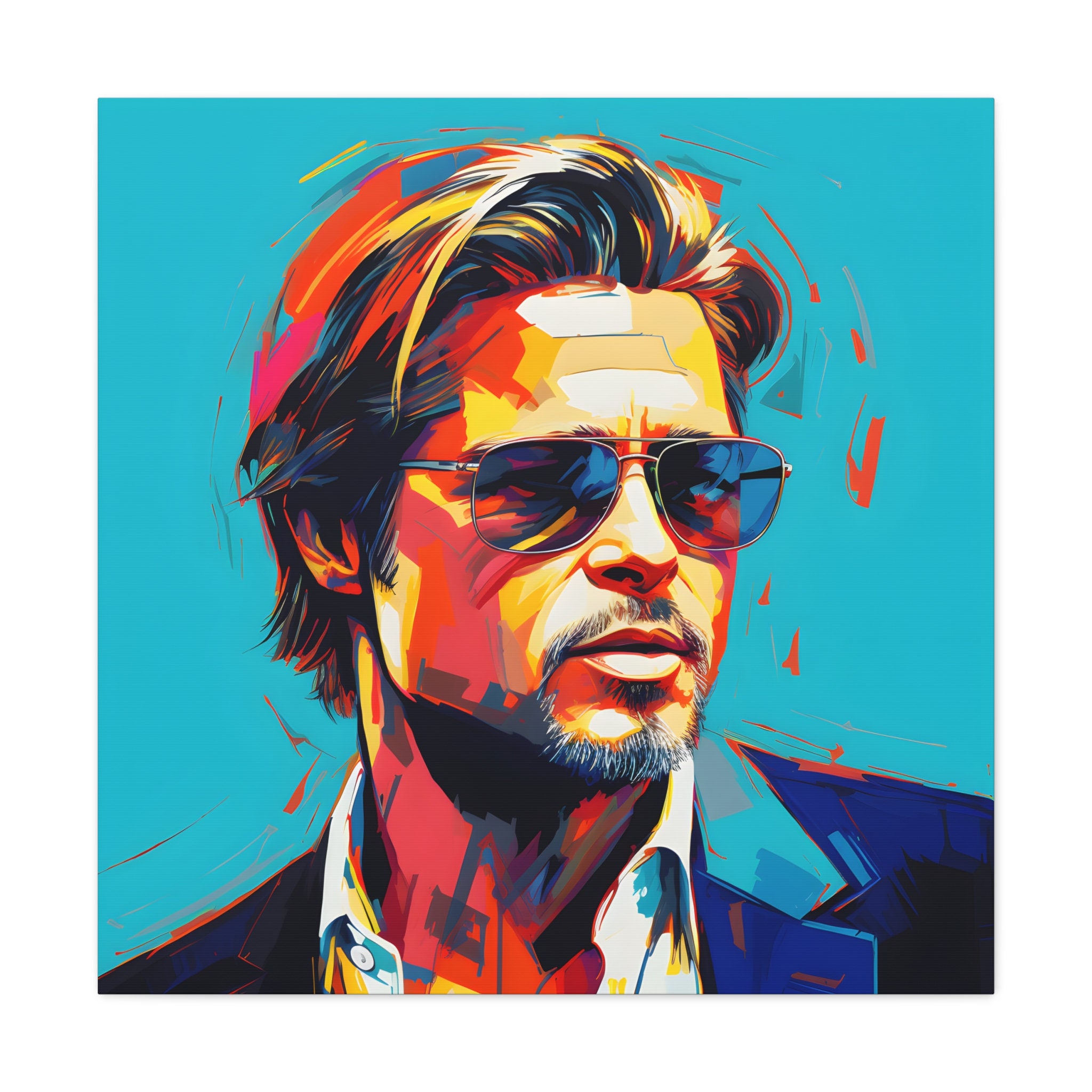 Canvas Gallery Wraps, Hollywood Star: Pop Art Tribute to Brad Pitt - Etsy