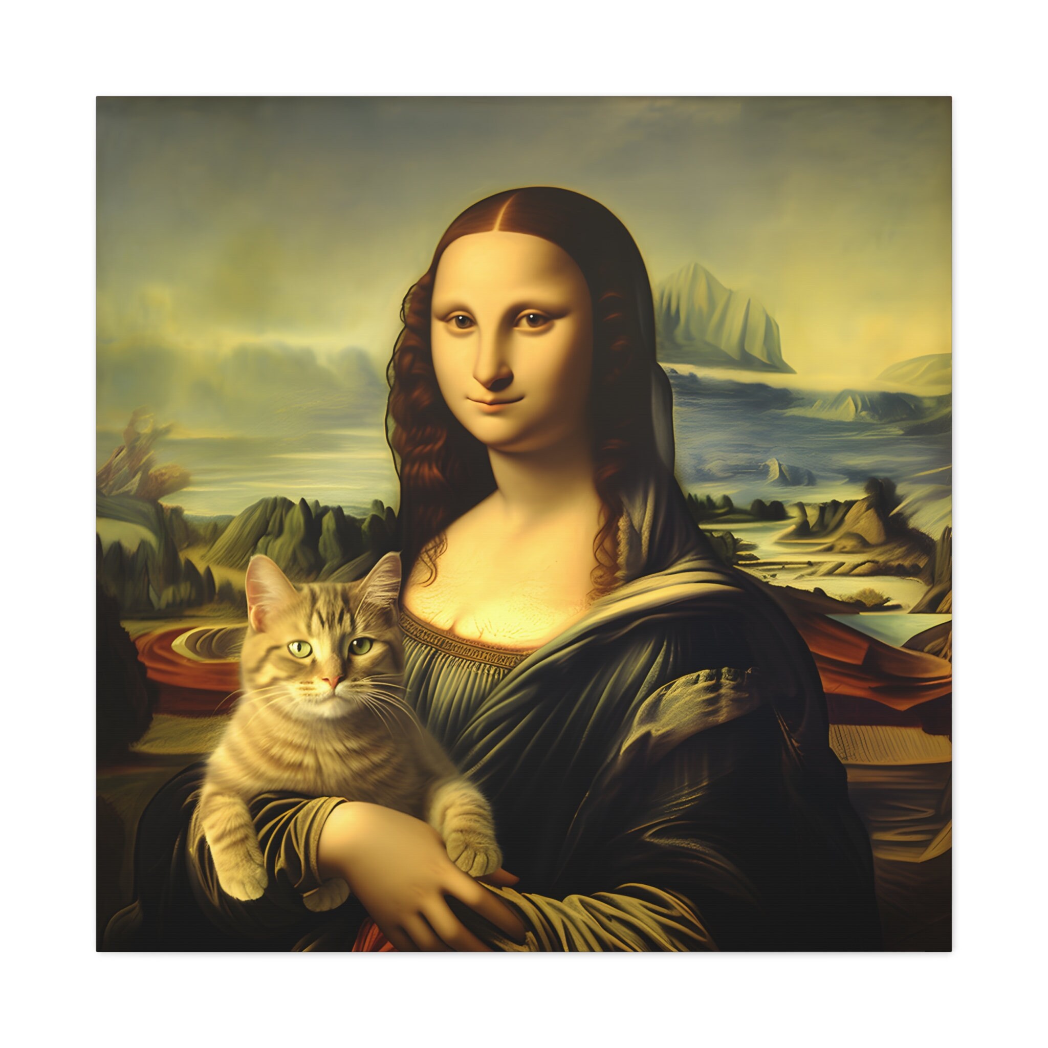 Cat and Mona Lisa Mashup: High-quality, Funny Art Print for Cat Lovers - Etsy