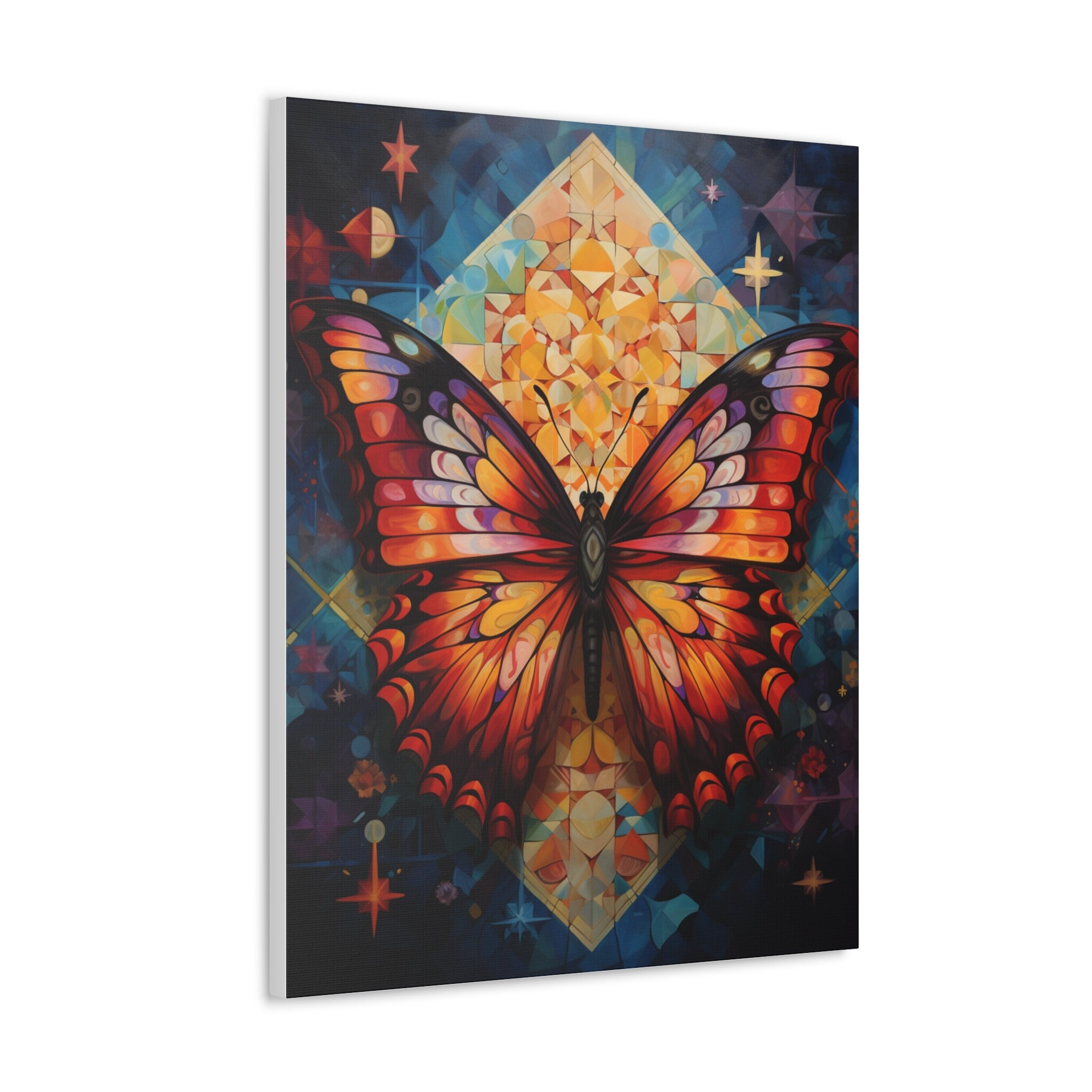 Canvas Gallery Wraps, Abstract Geometry Takes Flight: Butterfly Lights ...