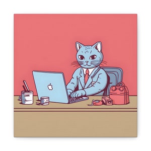 Canvas Gallery Wraps, Kitty on Duty: Cat's Delightful Introduction to ...