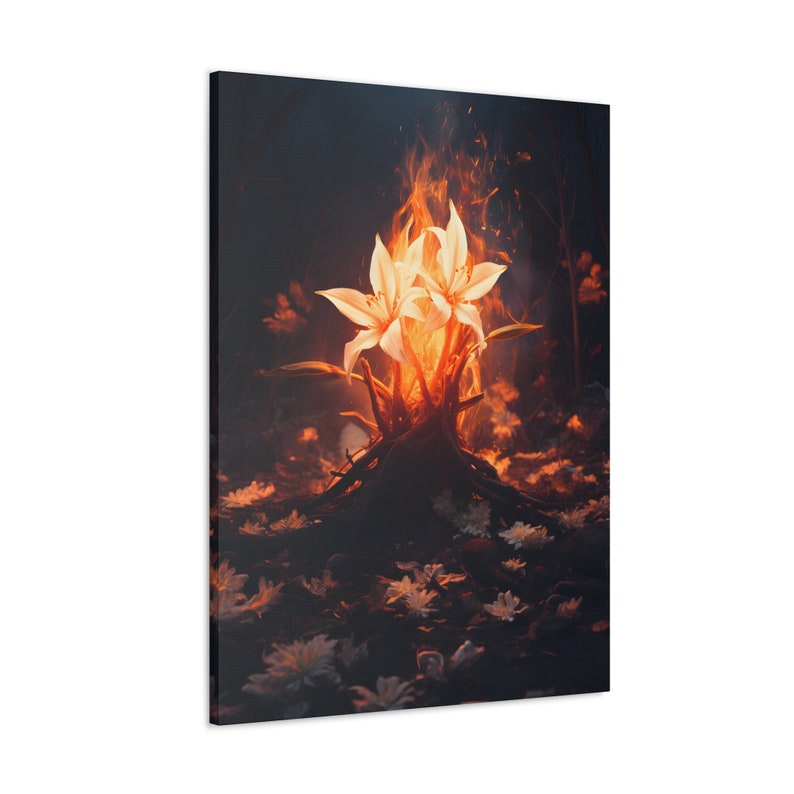 Canvas Gallery Wraps Fiery Bloom - Etsy