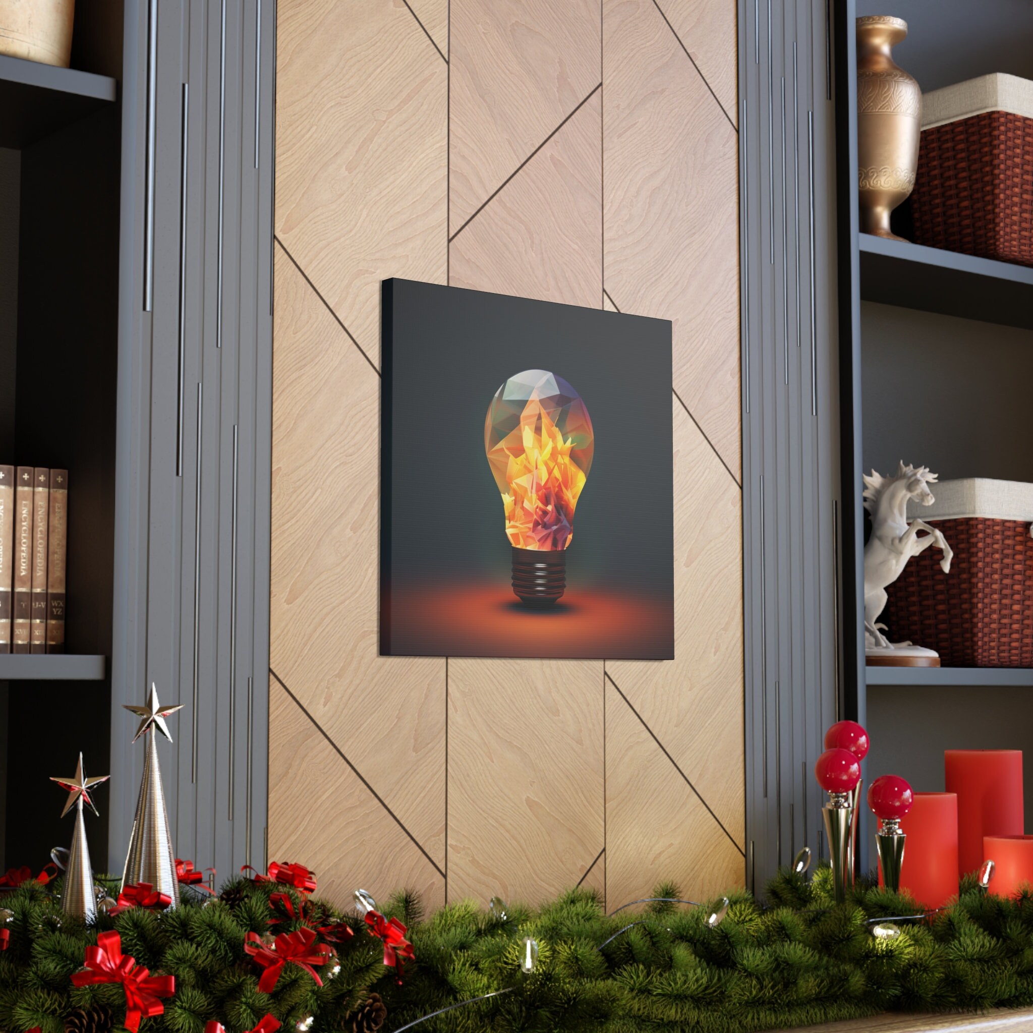 Canvas Gallery Wraps Low Poly Brilliance: Bulb Illumination - Etsy