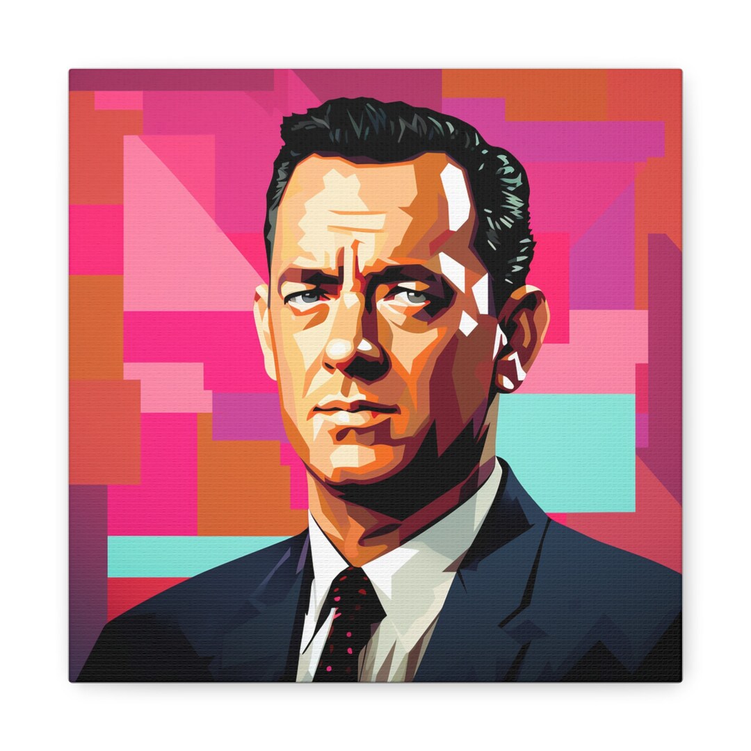 Canvas Gallery Wraps Iconic Tom Hanks in Vibrant Pop Art - Etsy