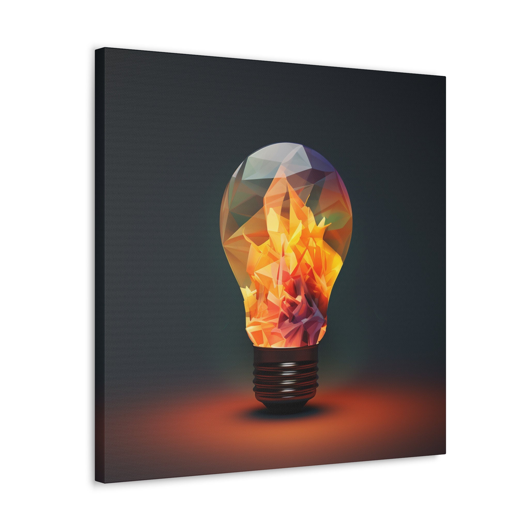 Canvas Gallery Wraps Low Poly Brilliance: Bulb Illumination - Etsy