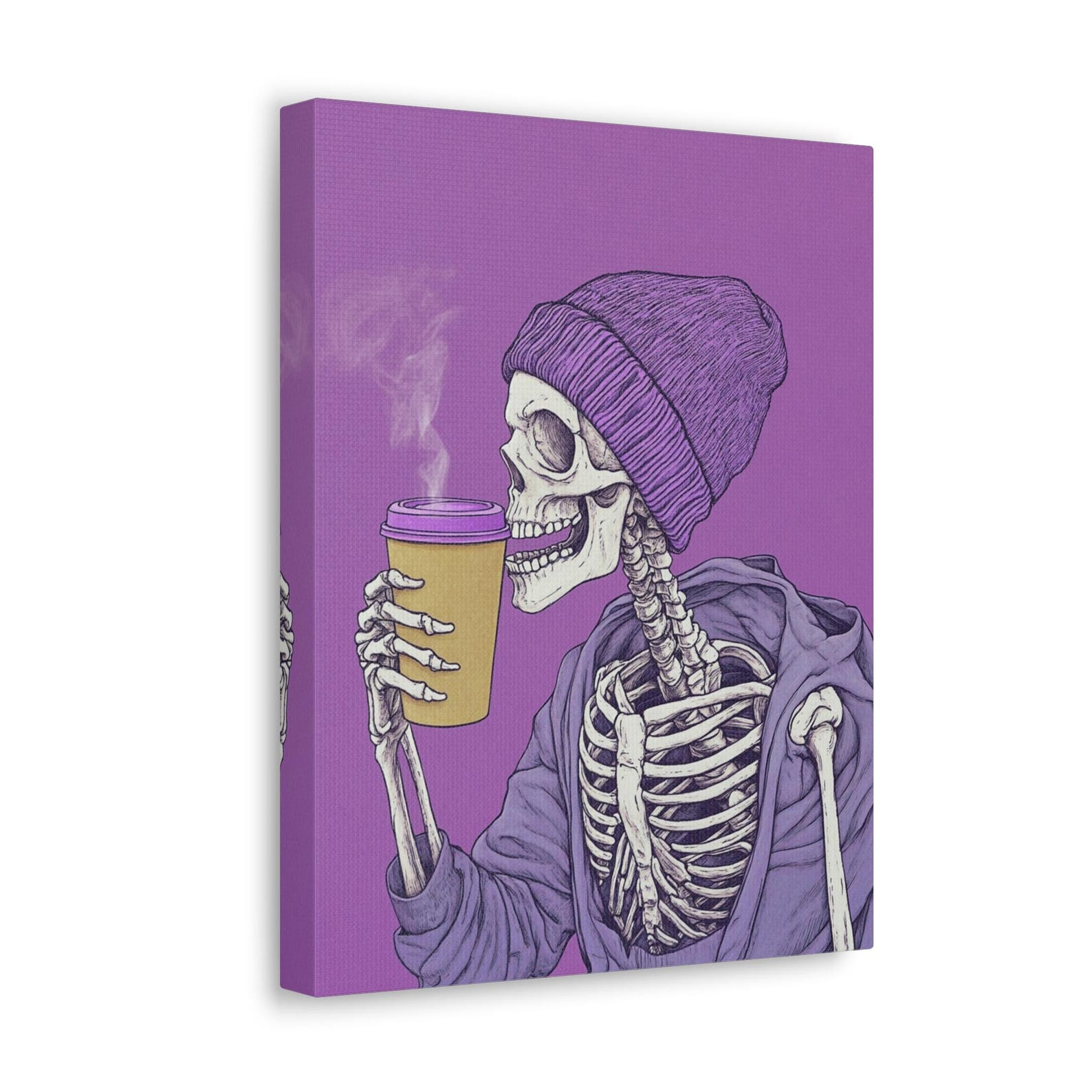 Skeleton Sips & Purple Vibes, Canvas Gallery Wraps - Etsy