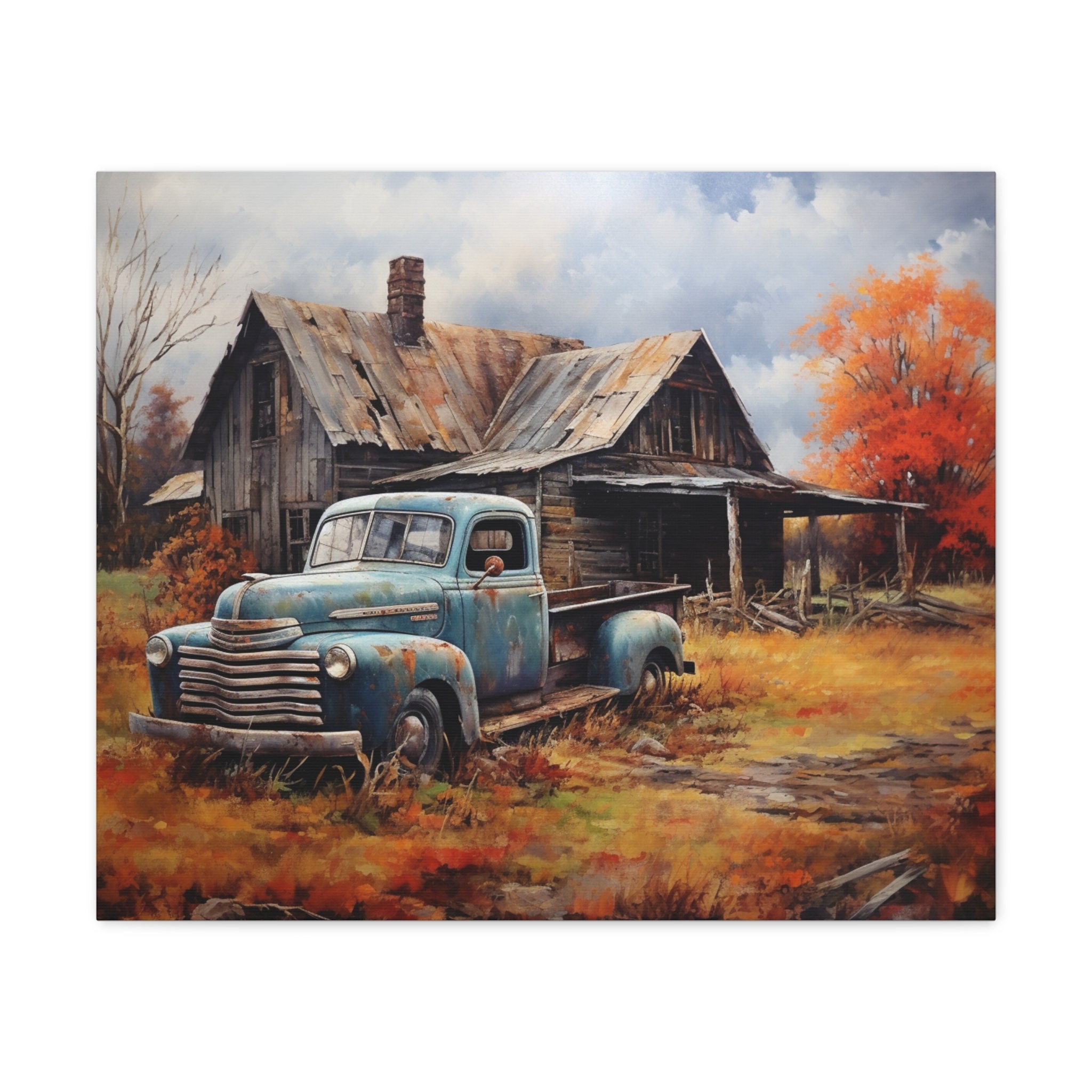 Canvas Gallery Wraps, Brush Strokes of Nostalgia: Monet-inspired Autumn ...