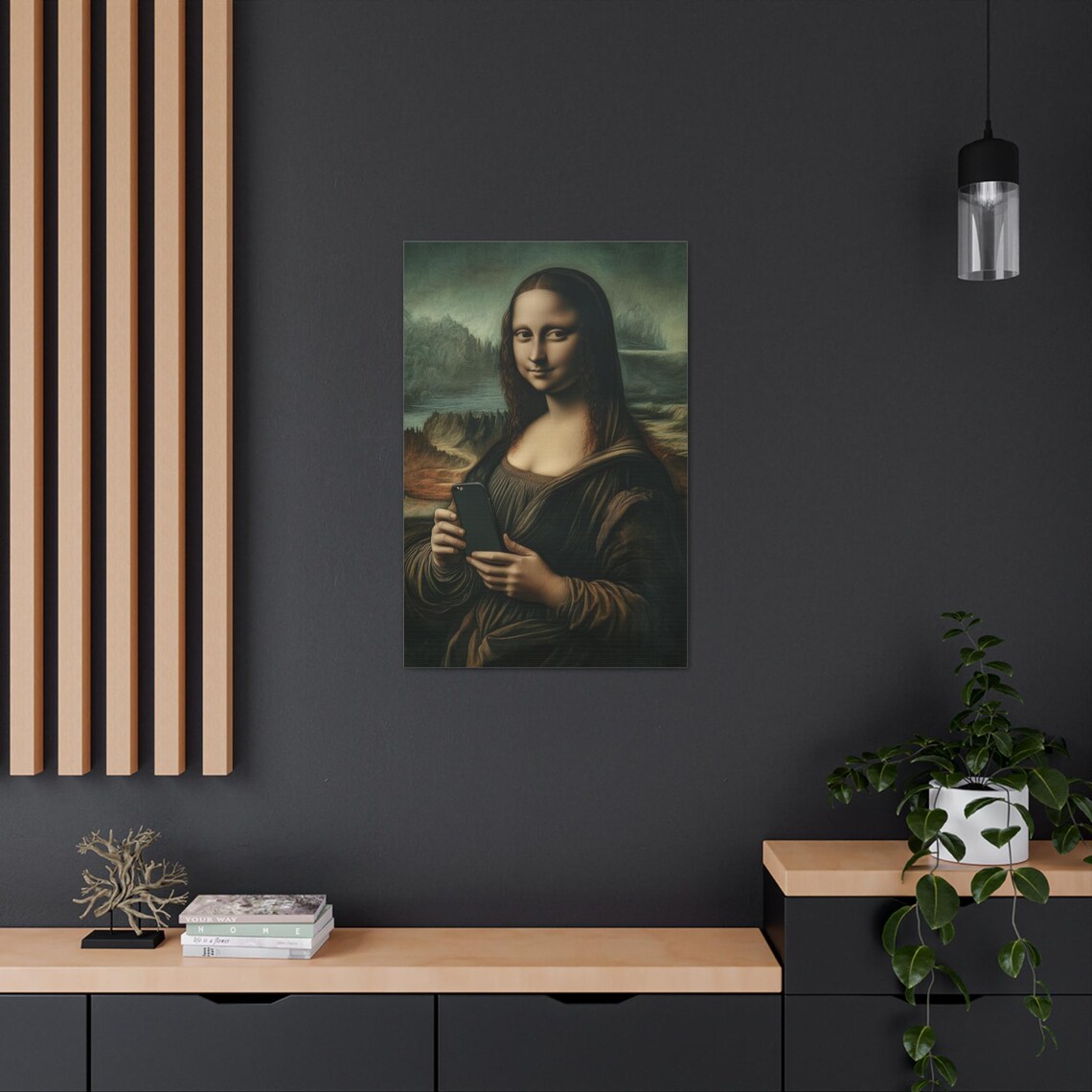 Mona Lisa Meets Modern Technology, Canvas Gallery Wraps - Etsy