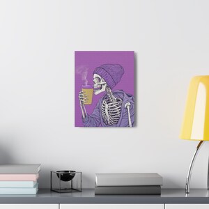 Skeleton Sips & Purple Vibes, Canvas Gallery Wraps - Etsy