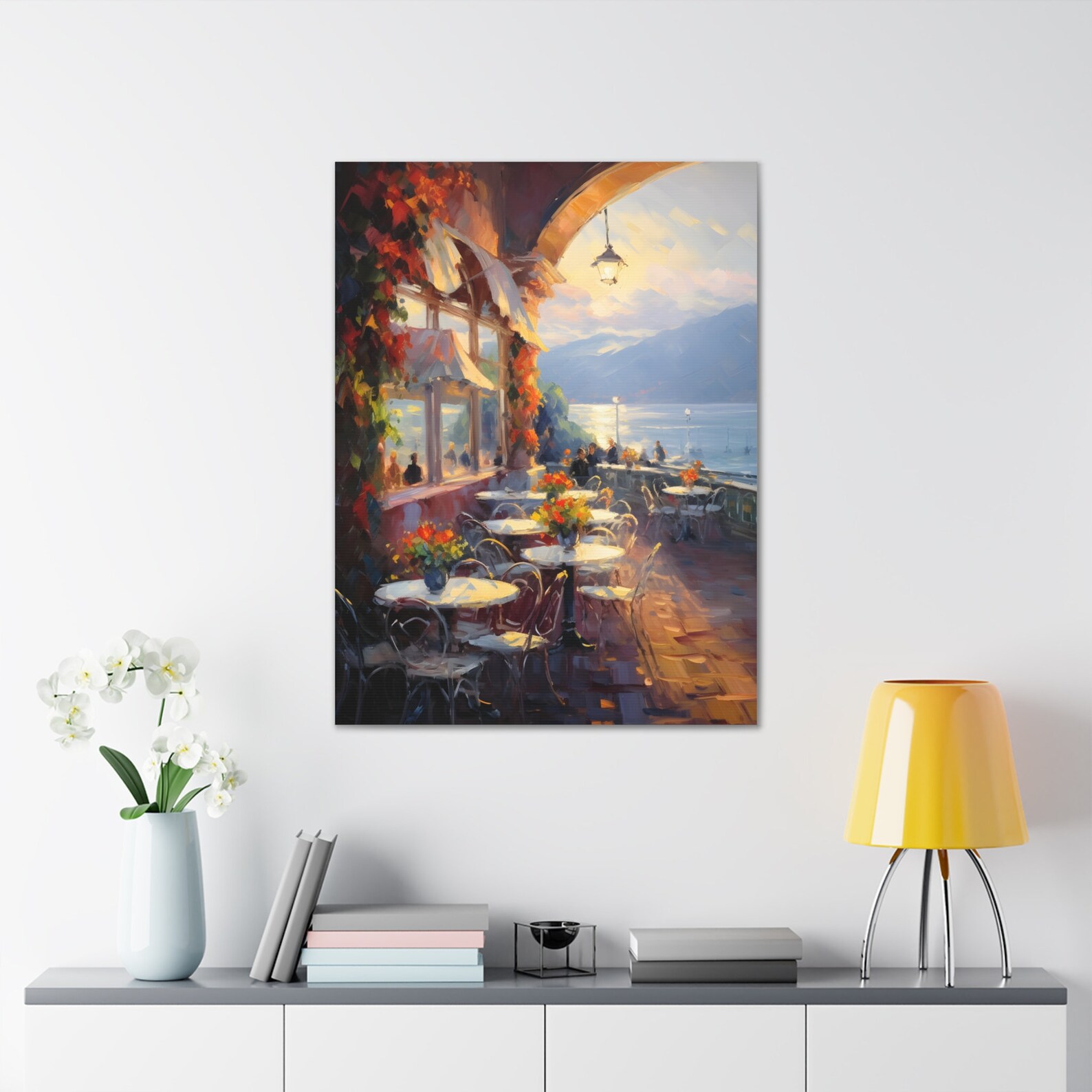 Canvas Gallery Wraps, Coastal Serenade: A Captivating Artwork, Reminiscent of seaside Interlude ...