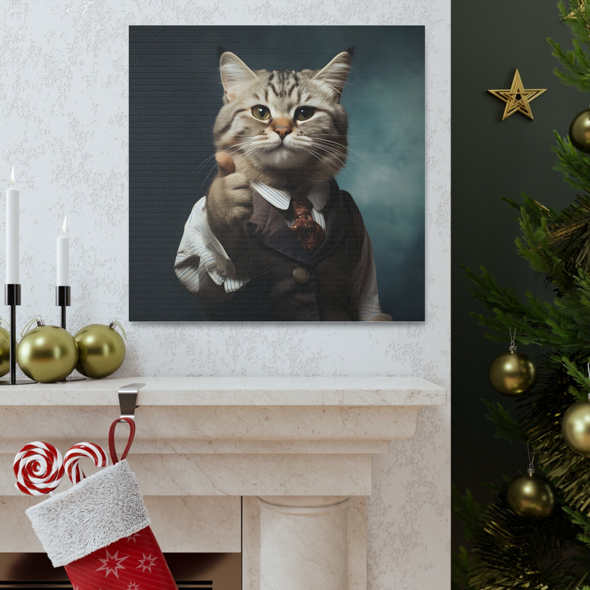 Canvas Gallery Wraps, Furry Approval: Your Cat Giving You the Thumbs-up ...