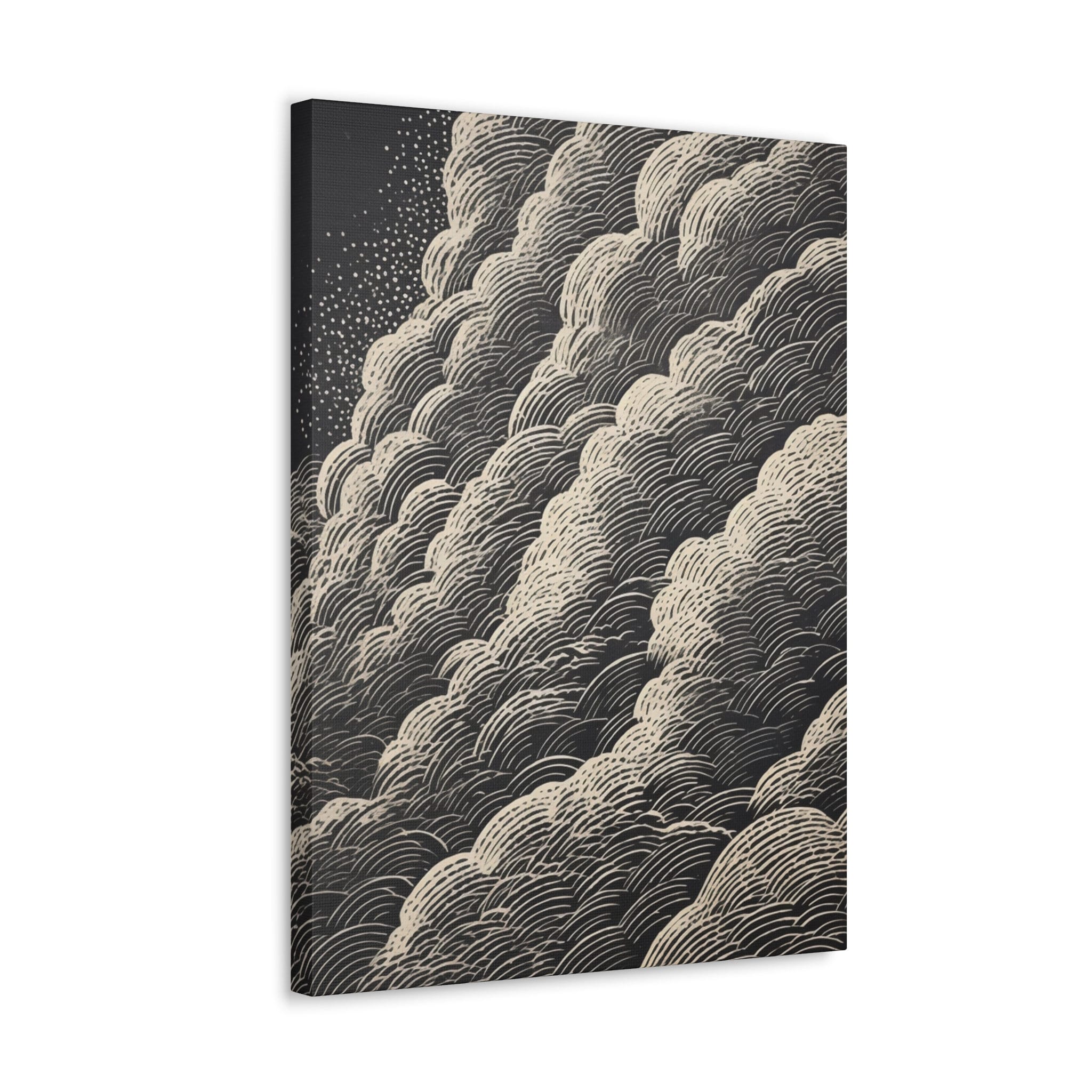 Canvas Gallery Wraps, Carved Serenity: Wind-like Patterns in Woodcut ...