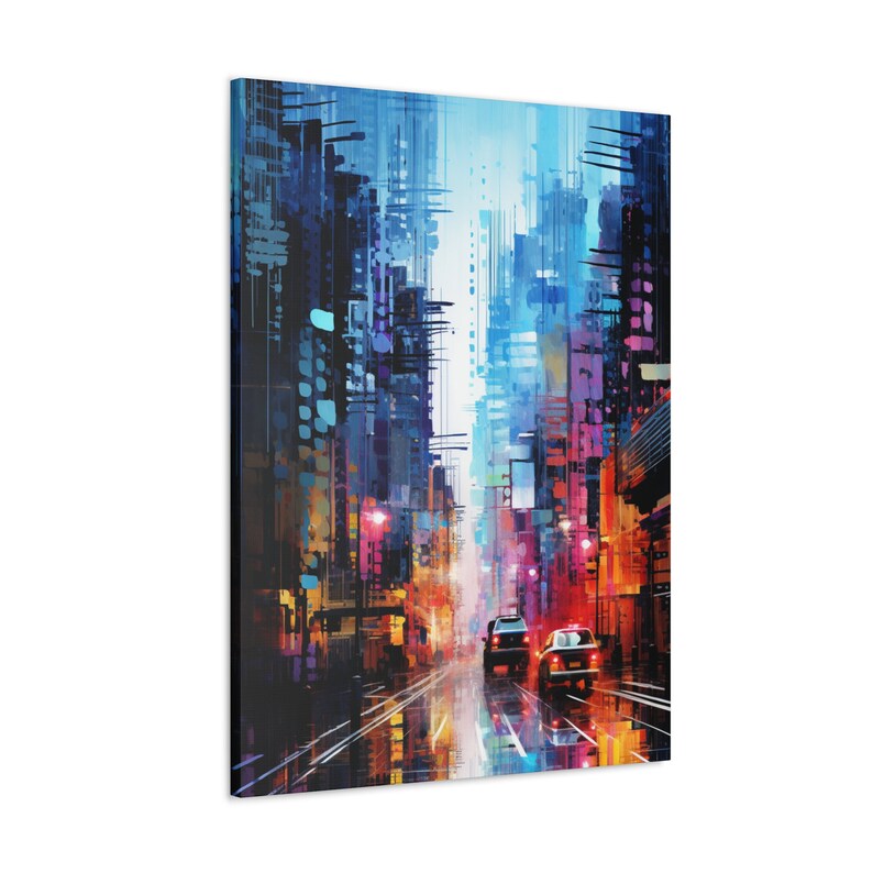 Canvas Gallery Wraps, Skylines in Distortion: Exploring Glitch Art - Etsy