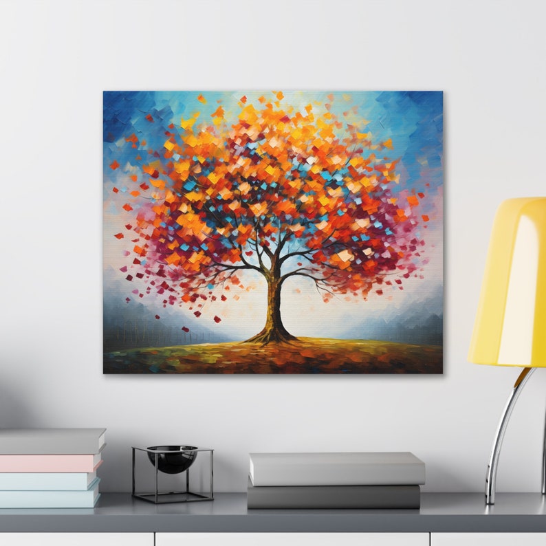 Canvas Gallery Wraps, Vibrant Fall Foliage: Colorful Autumn Tree Wall ...