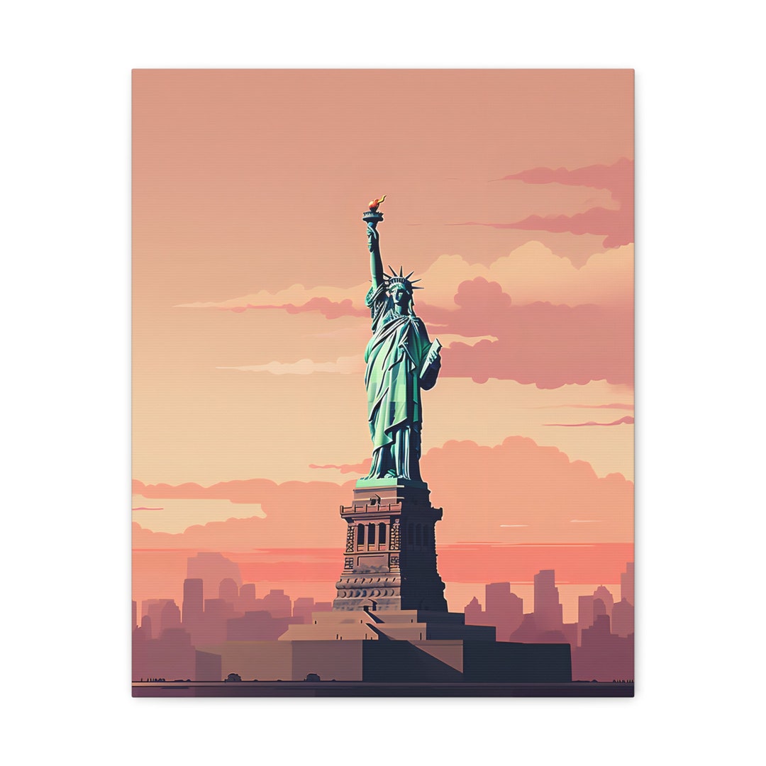 Canvas Gallery Wraps, Modern Independence Day Canvas Art - Statue of ...