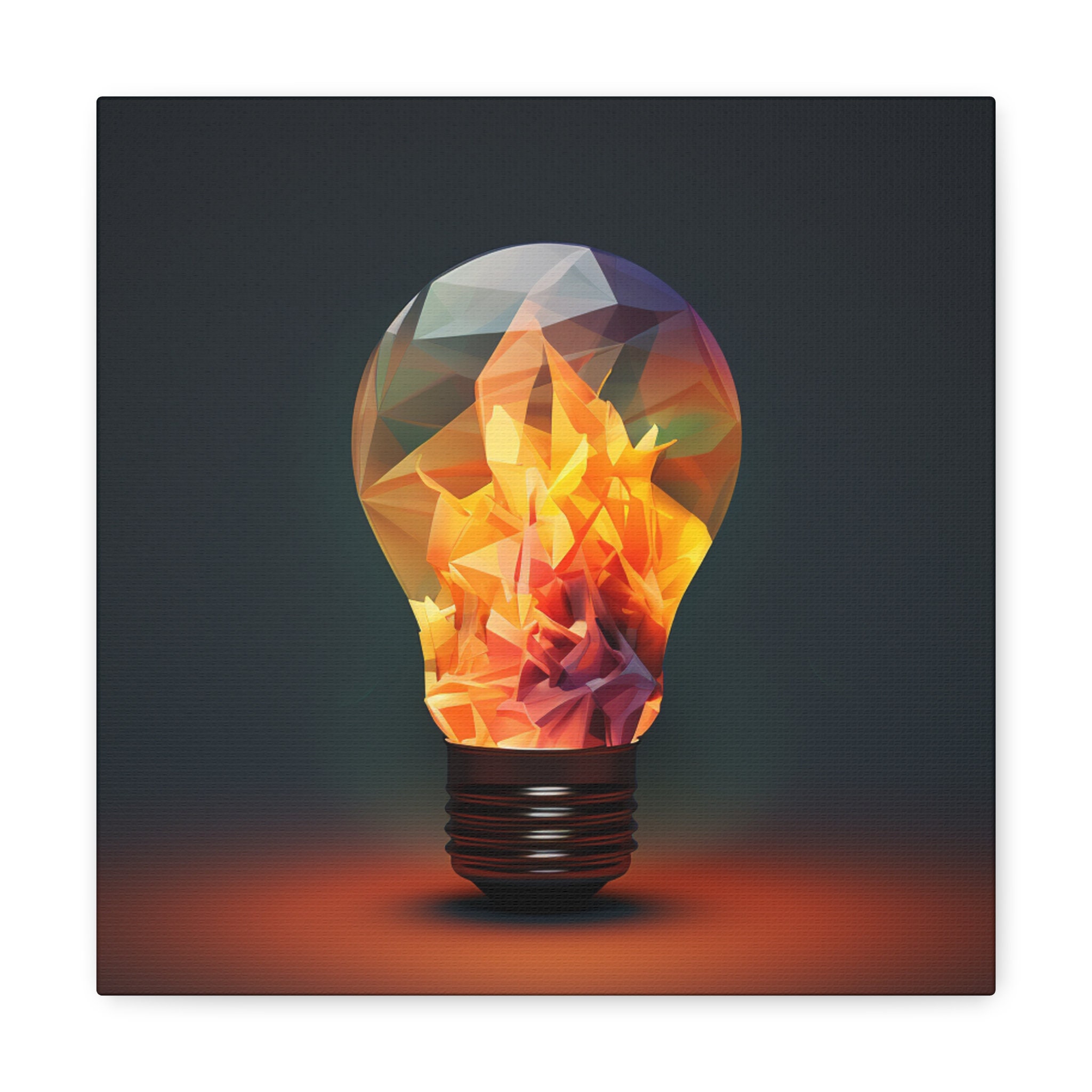 Canvas Gallery Wraps Low Poly Brilliance: Bulb Illumination - Etsy
