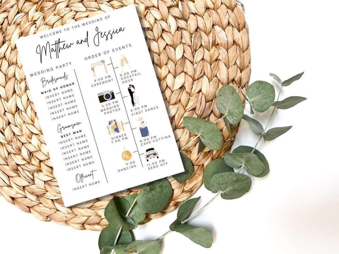 Infographic Wedding Program Template Wedding Program Template Ceremony ...