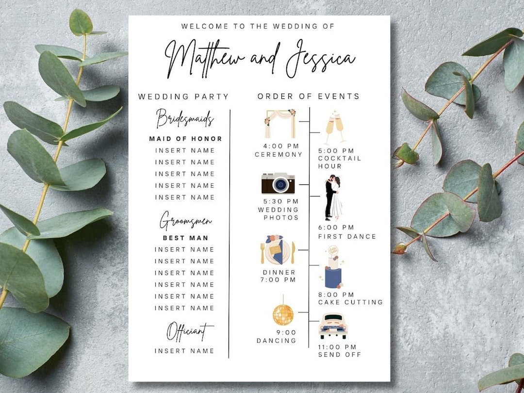 Infographic Wedding Program Template Wedding Program Template Ceremony ...