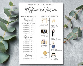 Infographic Wedding Program Template - Etsy UK