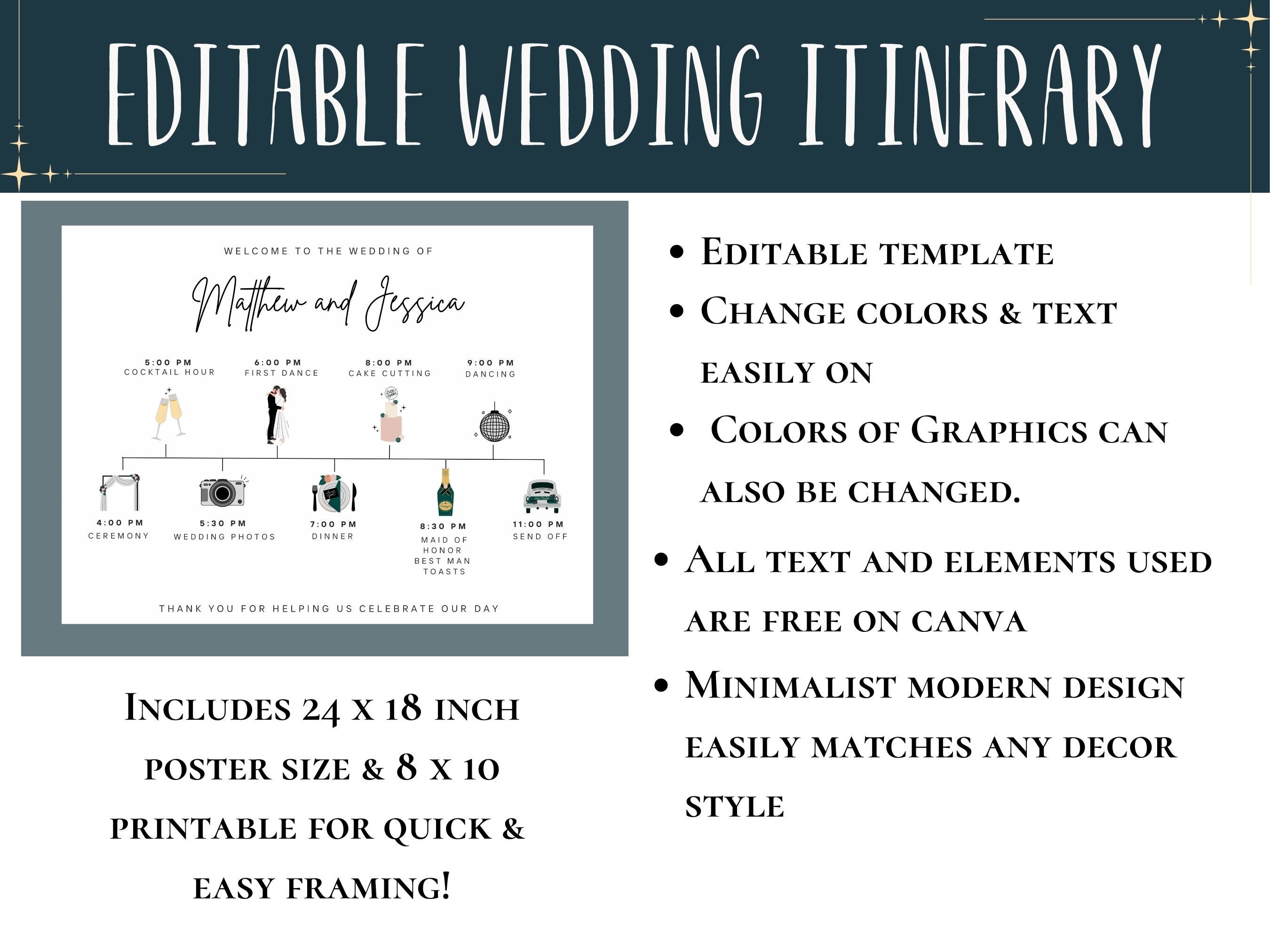 Infographic Wedding Itinerary Wedding Timeline Wedding Program Wedding ...