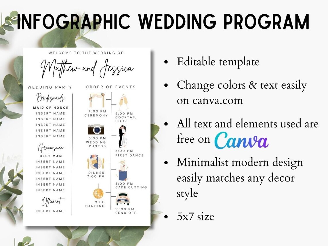 Infographic Wedding Program Template Wedding Program Template Ceremony ...