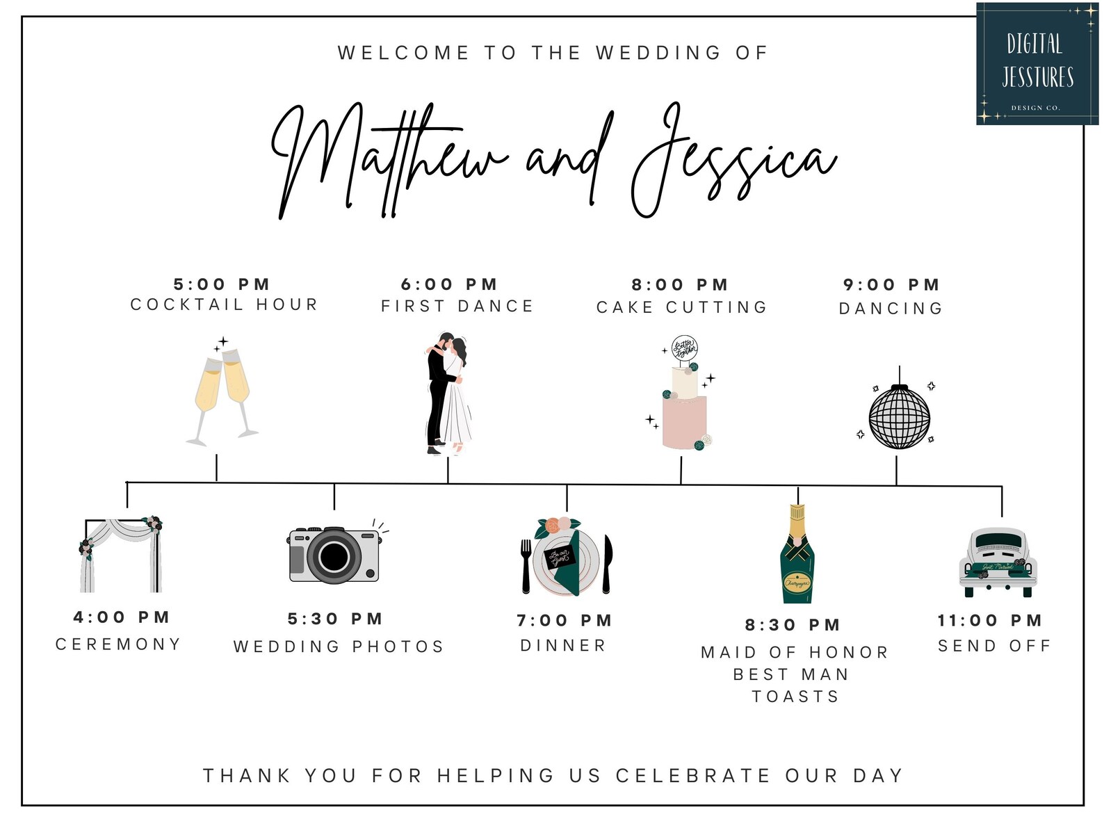 Infographic Wedding Itinerary Wedding Timeline Wedding Program Wedding ...